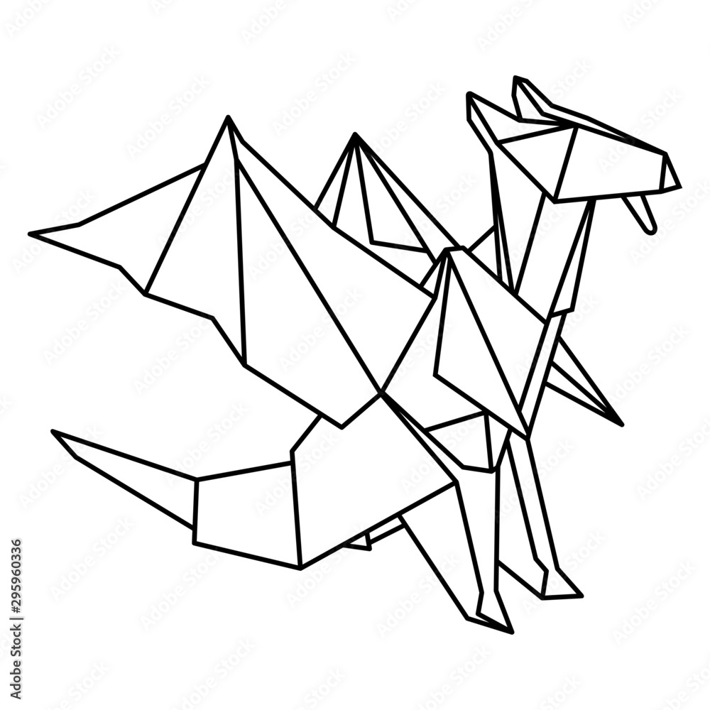 origami dragon Stock Vector | Adobe Stock