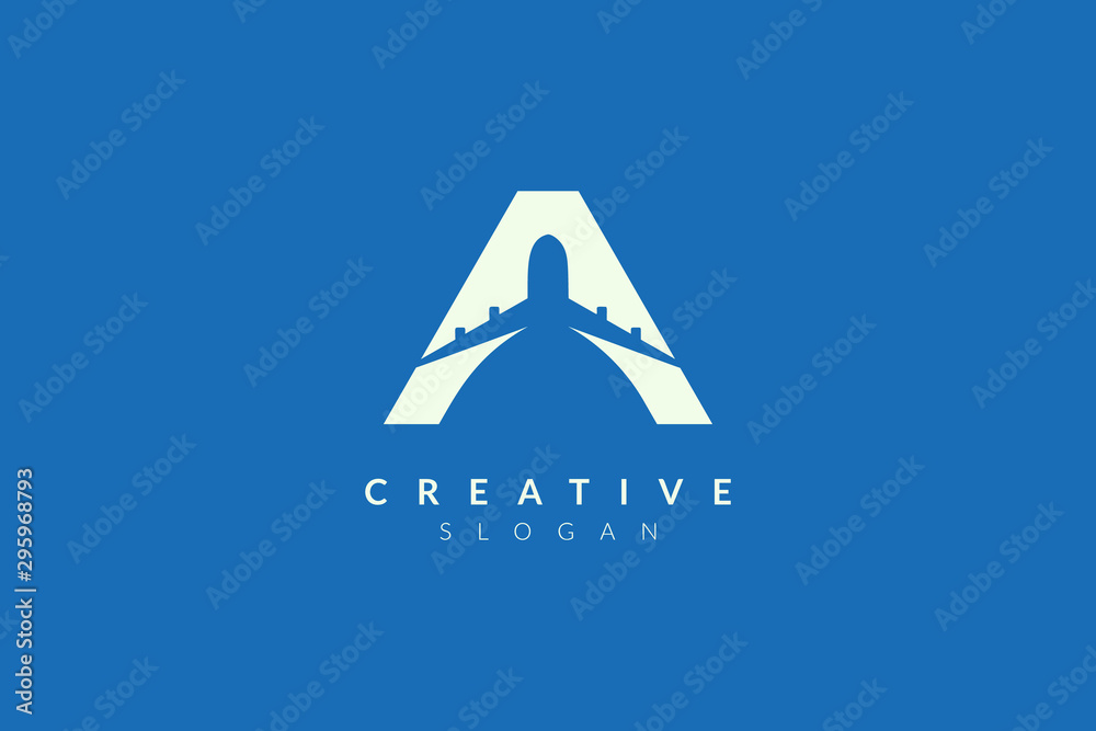 Vector illustration of plane shape design. Minimalist and simple logo ...
