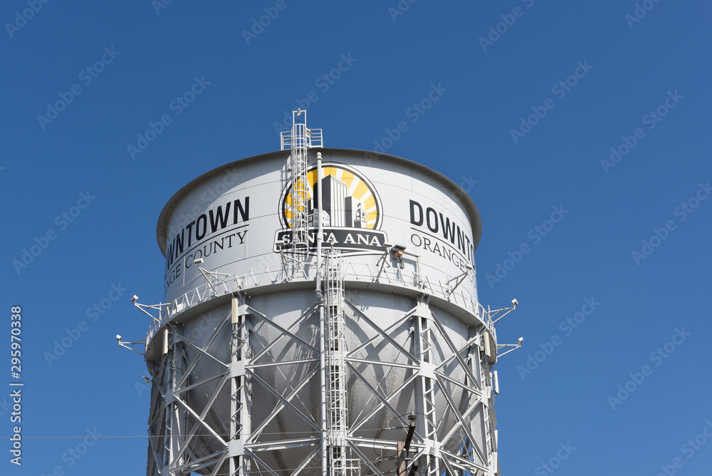 SANTA ANA, CALIFORNIA - 14 OCT 2019: The Historic Santa Ana Water Tower ...