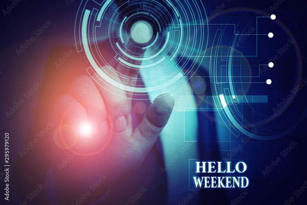 Handwriting text Hello Weekend. Conceptual photo Getaway Adventure ...