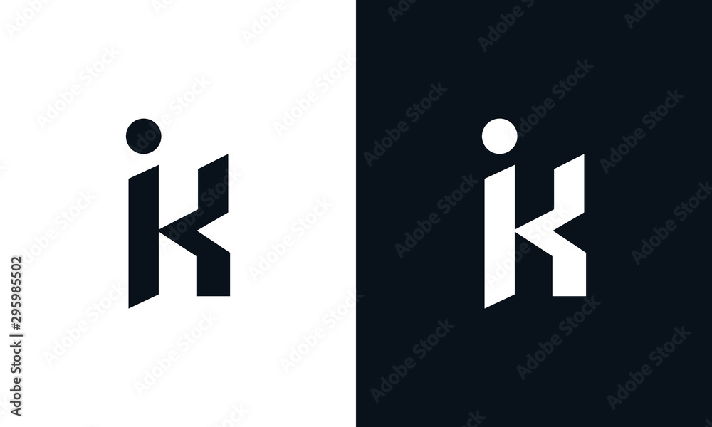 Modern abstract letter IK logo. This logo icon incorporate with two ...