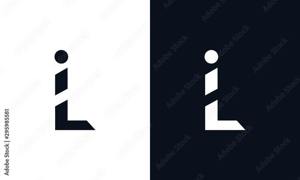Modern abstract letter IL logo. This logo icon incorporate with two ...