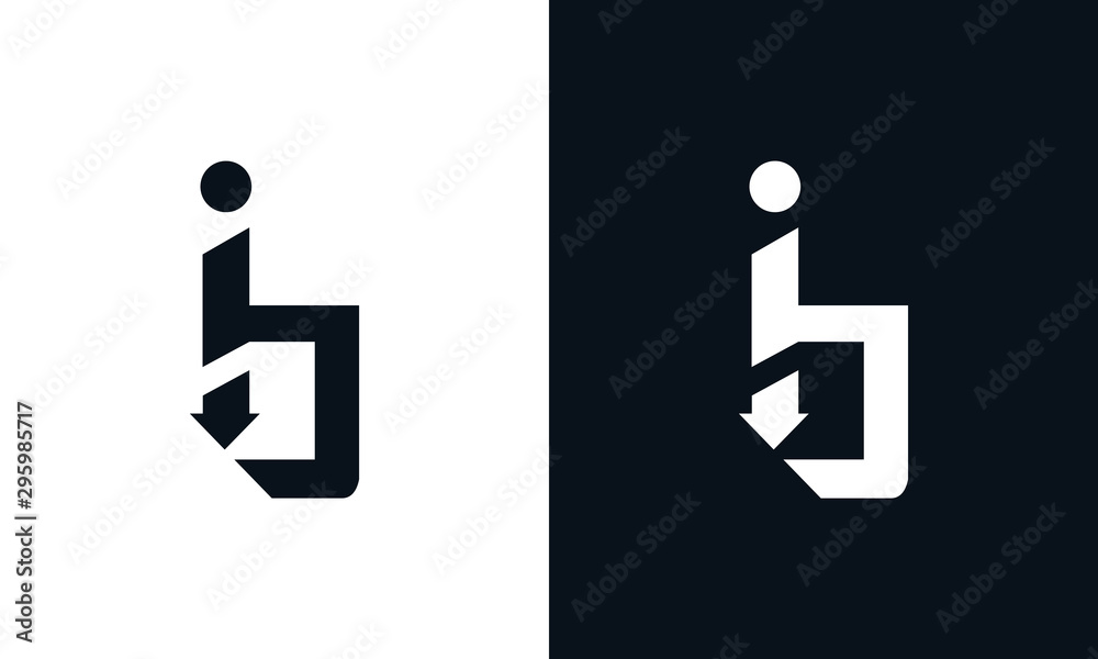 Modern abstract letter IO logo. This logo icon incorporate with two ...