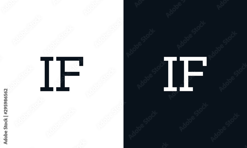 Minimalist line art letter IF logo. This logo icon incorporate with two ...