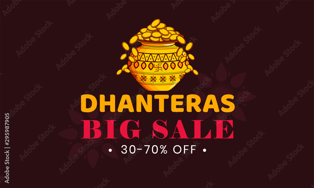 festival of Indian Dhanteras celebration. Use as banner, logo design ...
