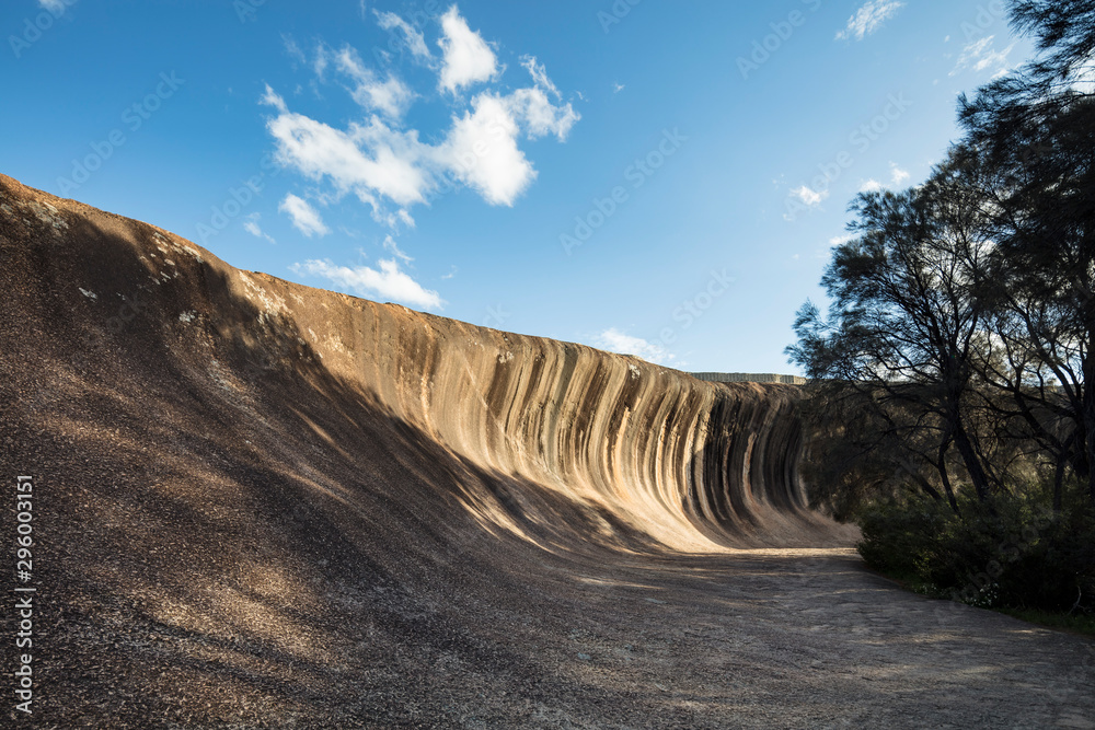 Wave Rock, a 15 metre high natural rock formation that is shaped like a ...