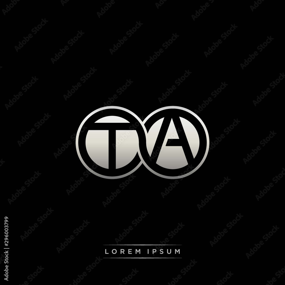 TA initial letter linked circle capital monogram logo modern template ...