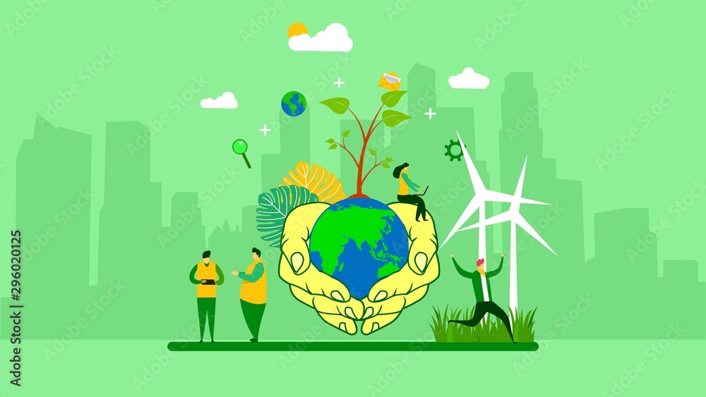 protect the earth. illustrations of hands grasping the earth Tiny ...
