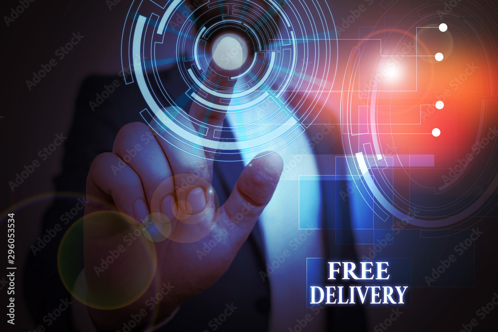 Handwriting text Free Delivery. Conceptual photo Shipping Package Cargo ...