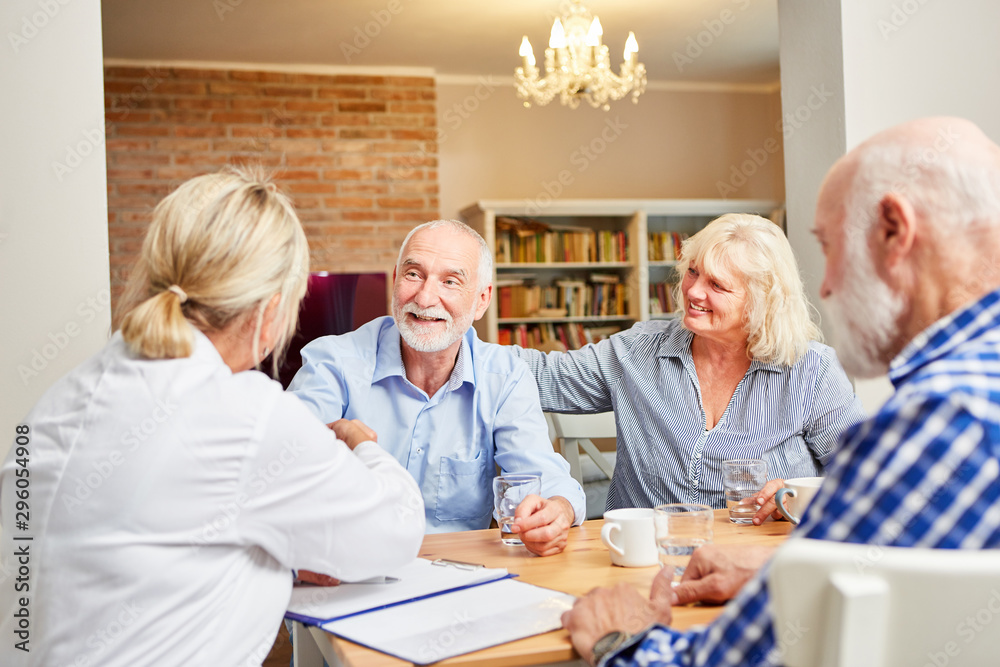 Senior citizen and doctor in a group therapy Stock Photo | Adobe Stock