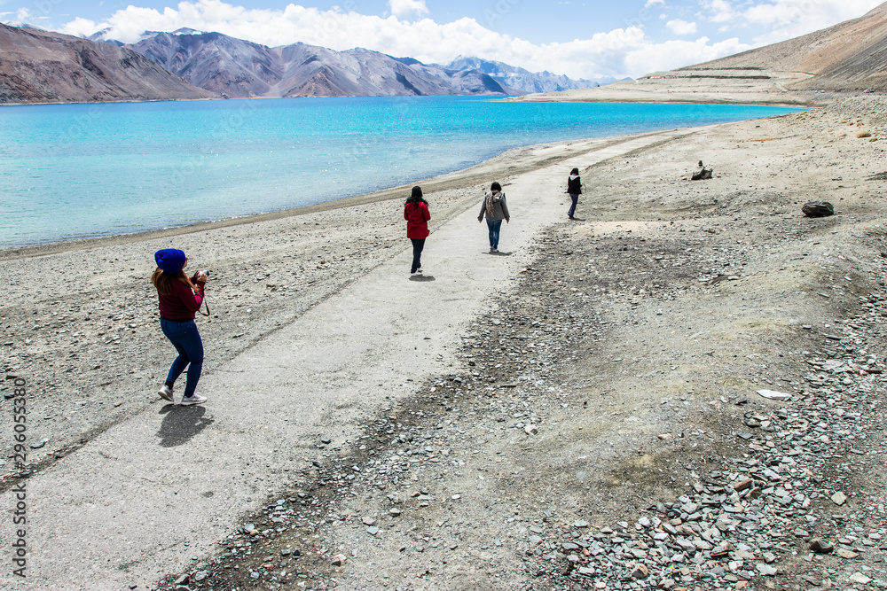 LEH LADAKH, INDIA - JUN19, 2018: Tourist travel to see the high ...