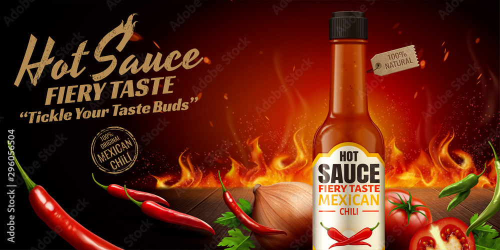 Hot sauce ads Stock Vector | Adobe Stock