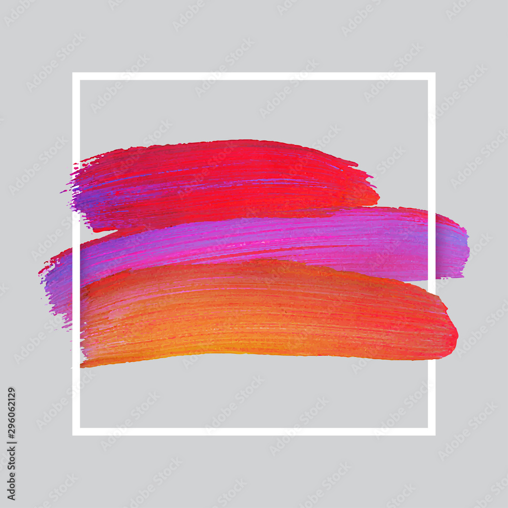 Vector craft label brush stroke backgrounds, paints for tags and stamps ...