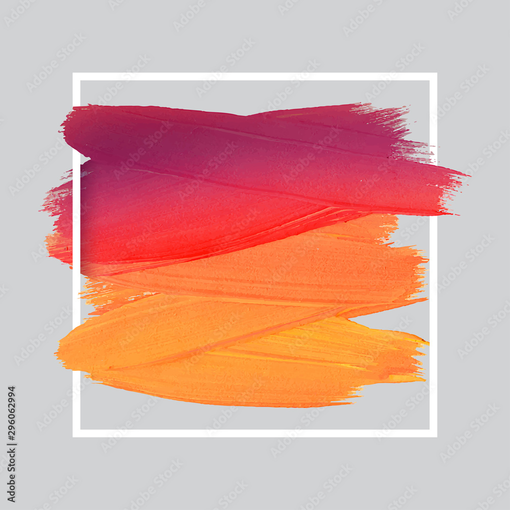 Vector craft label brush stroke backgrounds, paints for tags and stamps ...