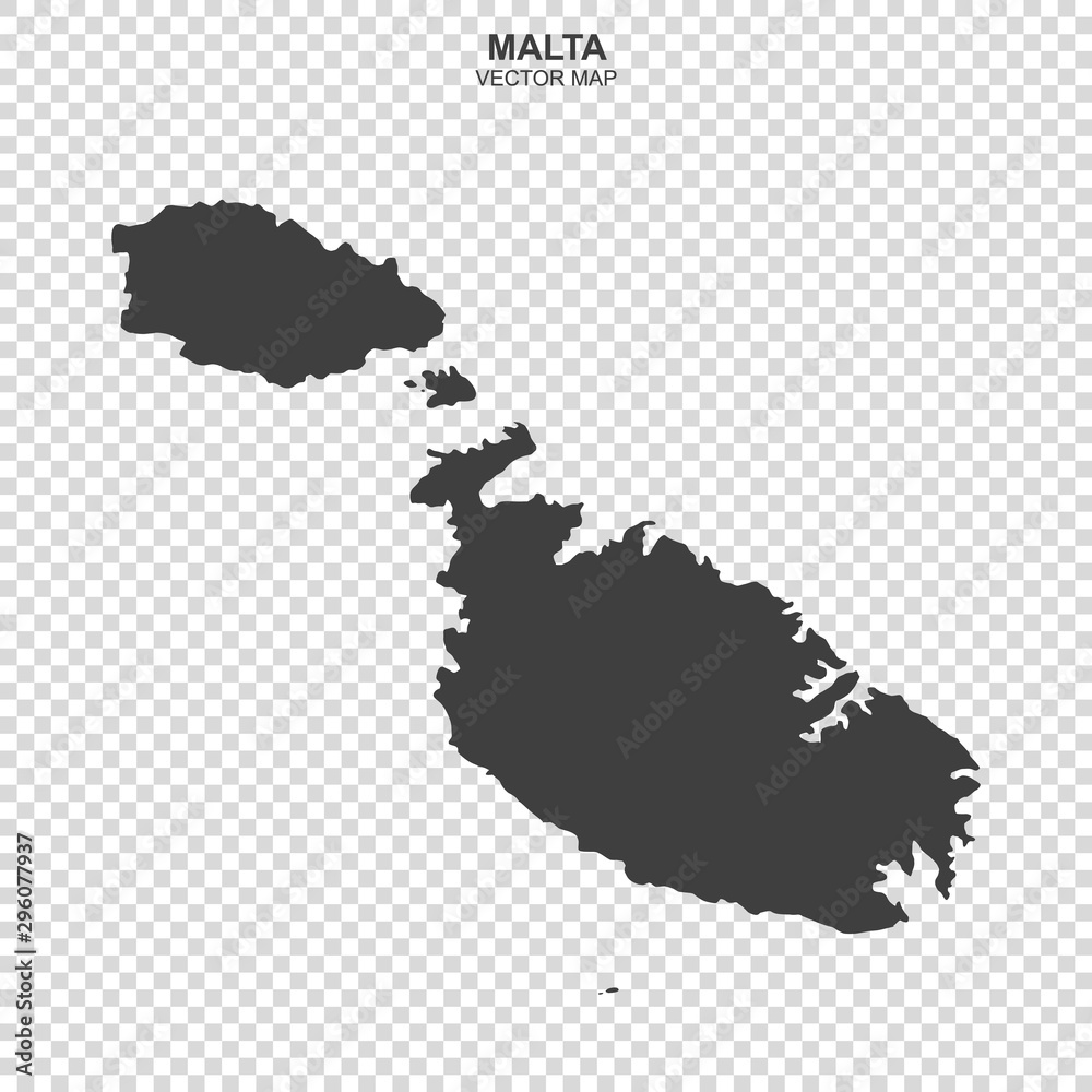 political map of Malta isolated on transparent background Stock Vector ...