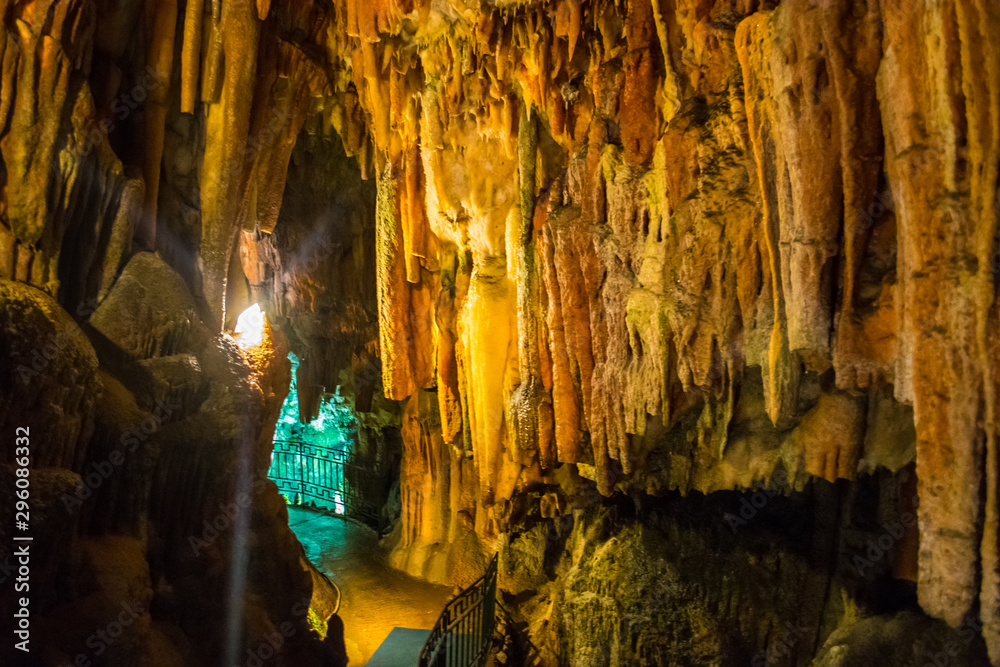 Drogarati cave with remarkable formations of stalactites and ...