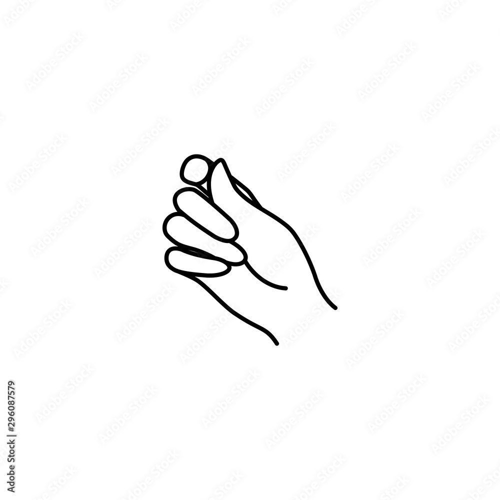 Woman's Hand icon line. Vector Illustration of female hand. Lineart in ...