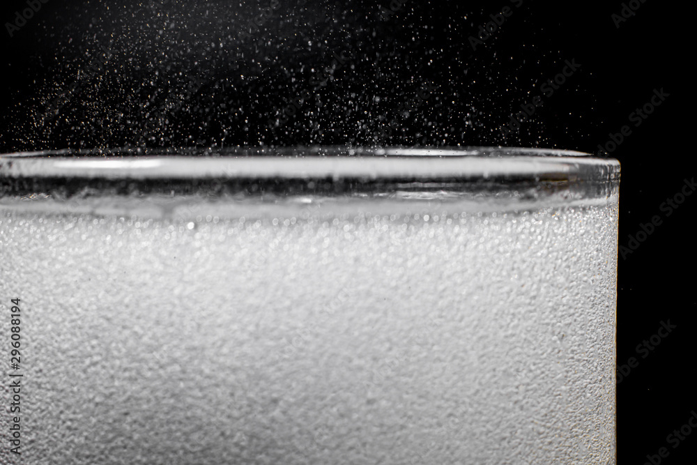 Fizz sparkling water Refreshing bubbly Soda Pop with Ice Cubes. Cold ...