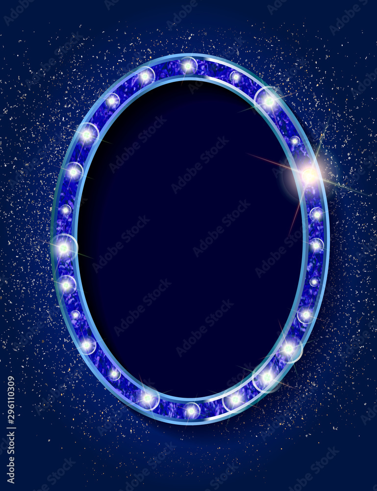 Blue Oval Frame Vector