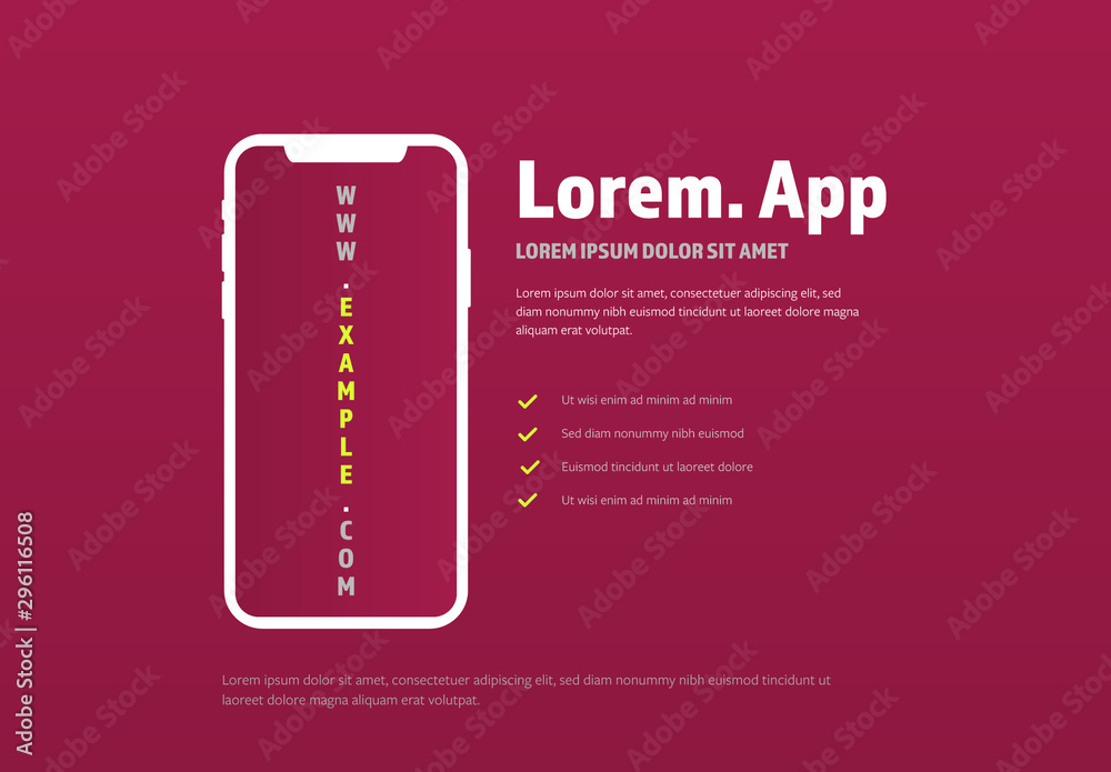 Smartphone Infographic with Red Background Stock Template | Adobe Stock