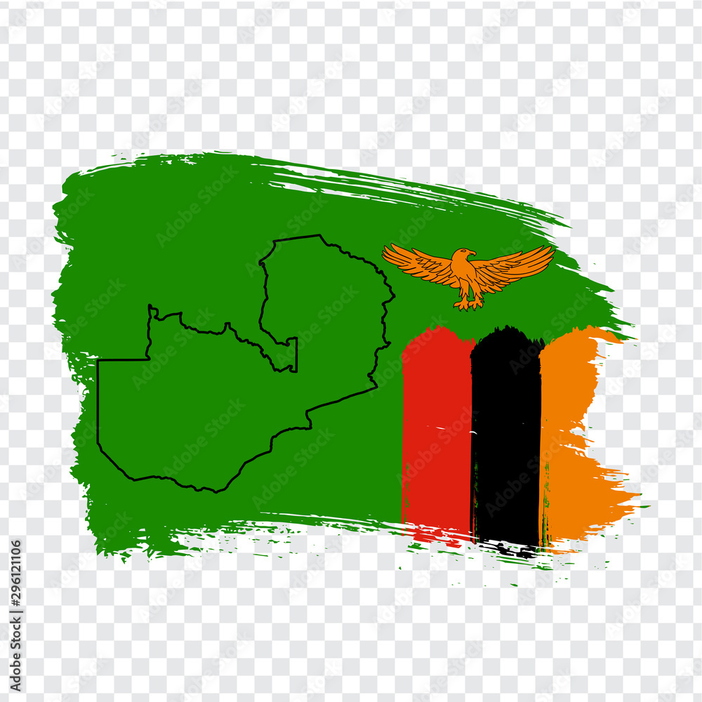 Zambia Flag Map