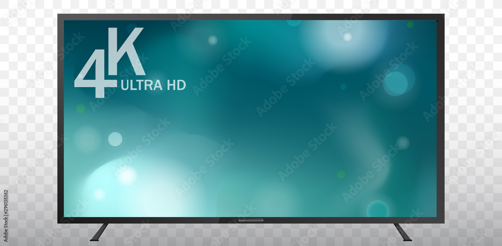 4K TV Screen Vector Illustration With Transparent Background Stock ...