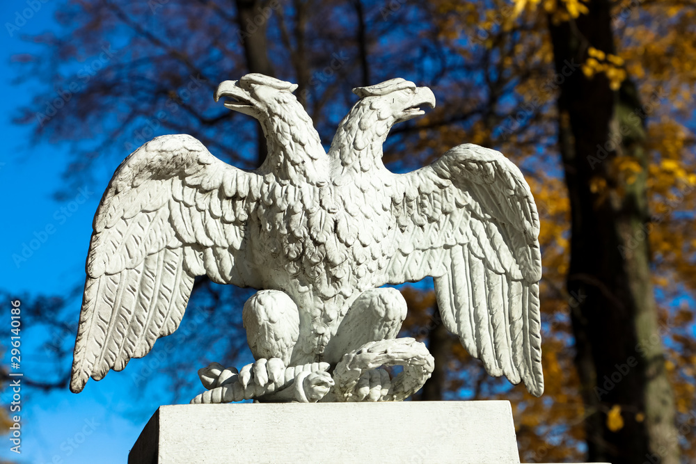 double-headed eagle sculpture, a symbol of the Russian empire Stock ...