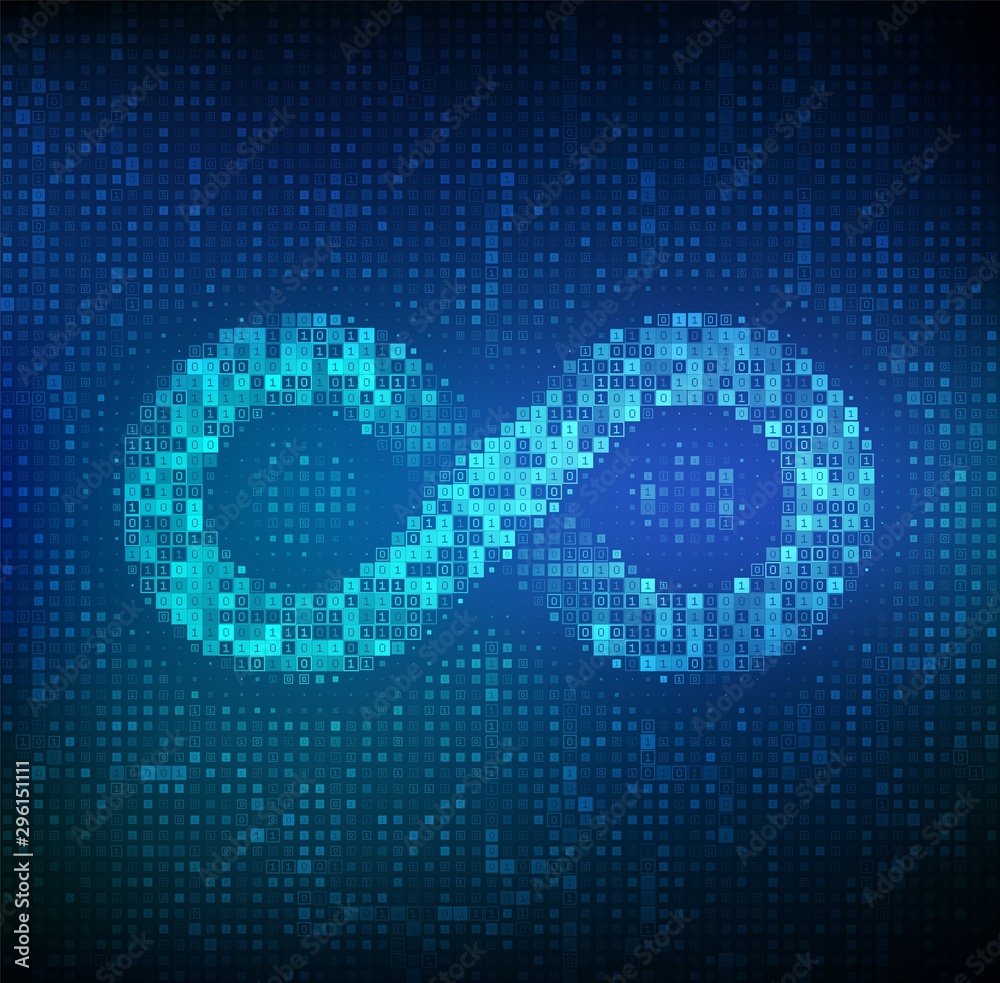 Infinity. Infinity symbol made with binary code. Limitless Abstract ...