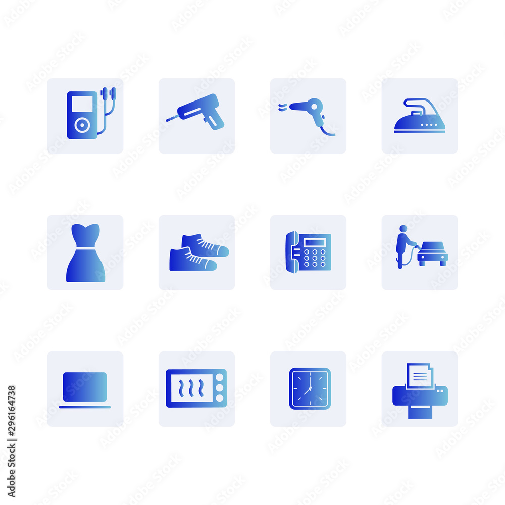 Gradient icolor service icon set Stock Vector | Adobe Stock