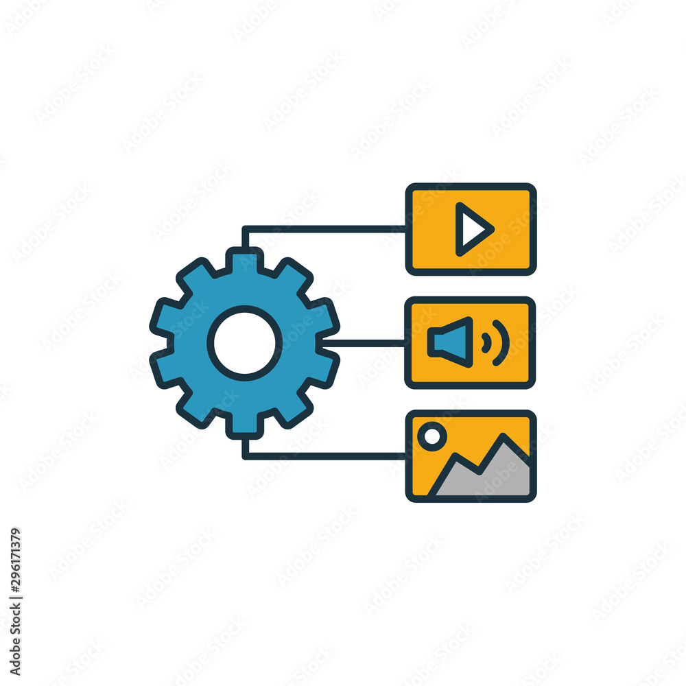 Media Plan icon set. Four elements in diferent styles from content ...