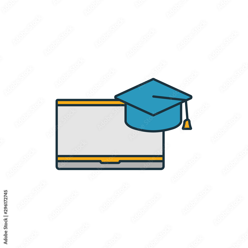 Interactive Learning Environment icon set. Four elements in diferent ...