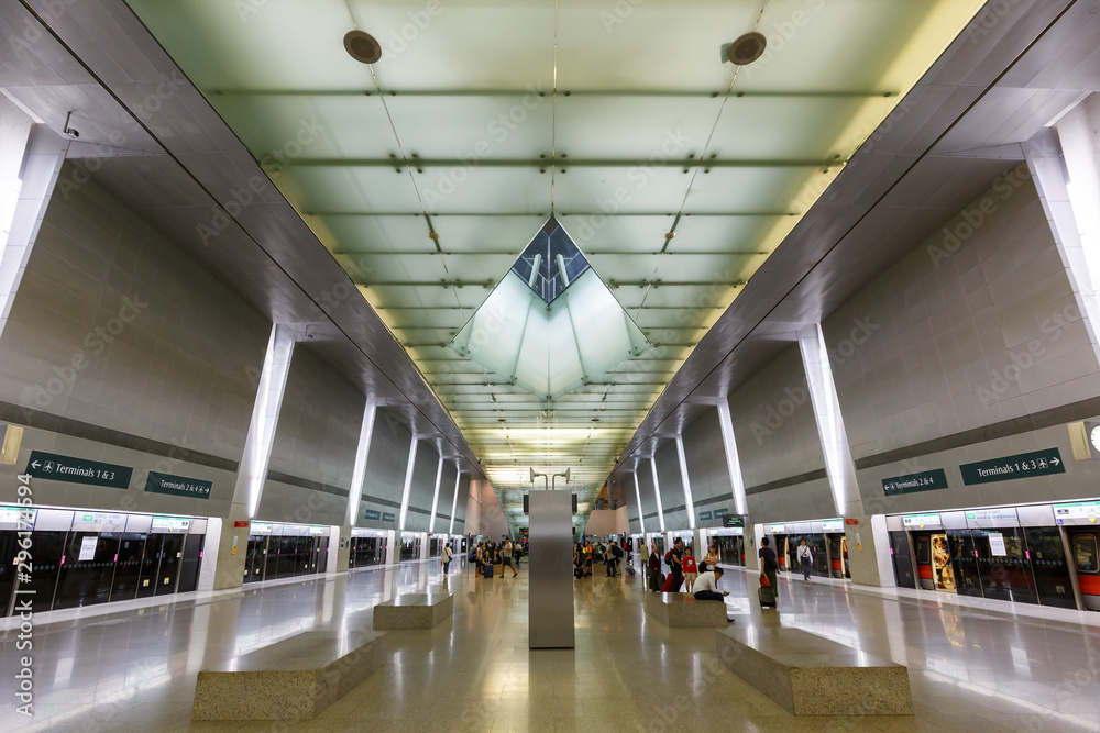 Singapore Changi Airport MRT Metro Station Stock Photo | Adobe Stock