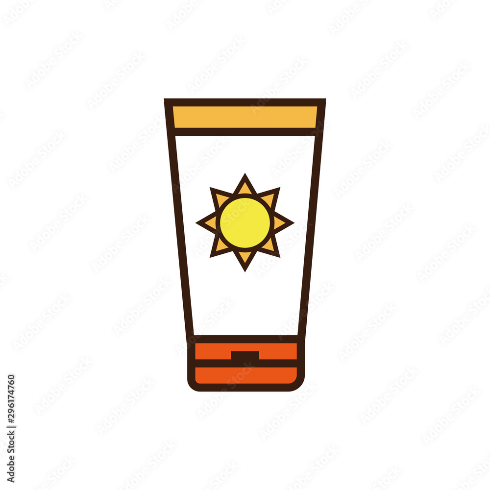 Isolated suncream icon line and fill vector design Stock Vector | Adobe ...