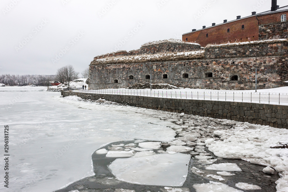 Helsinki, Finland. Walls and fortifications of the fortress island of ...