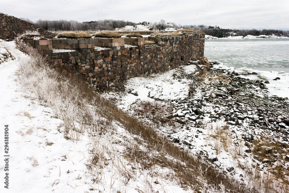 Helsinki, Finland. Walls and fortifications of the fortress island of ...