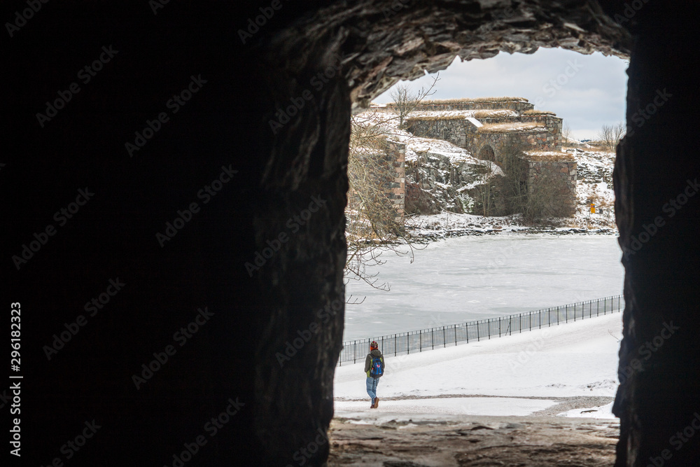 Helsinki, Finland. Walls and fortifications of the fortress island of ...