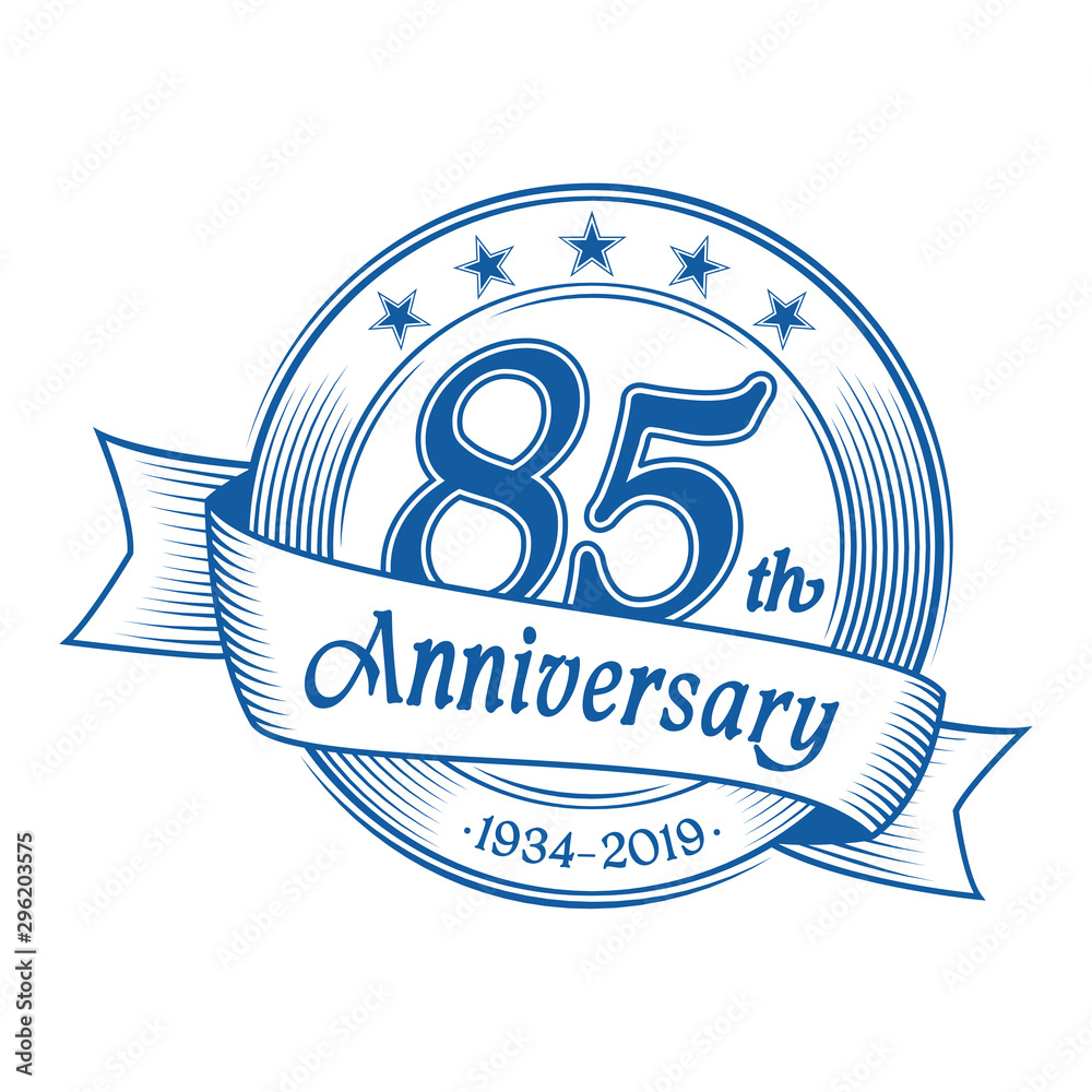 85th anniversary design template. 85 years celebration logo. Vector and ...