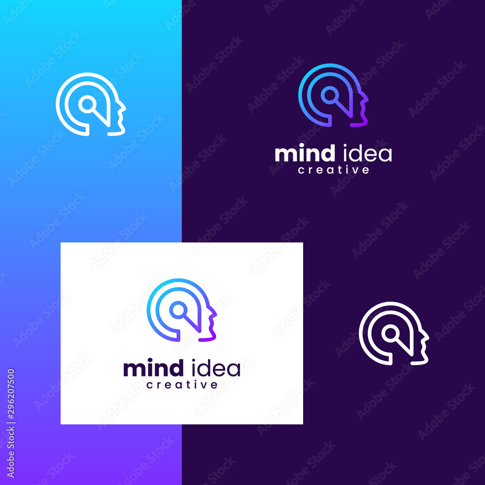 Inspiration logo design for mind, brain, people, ideas, innovative ...
