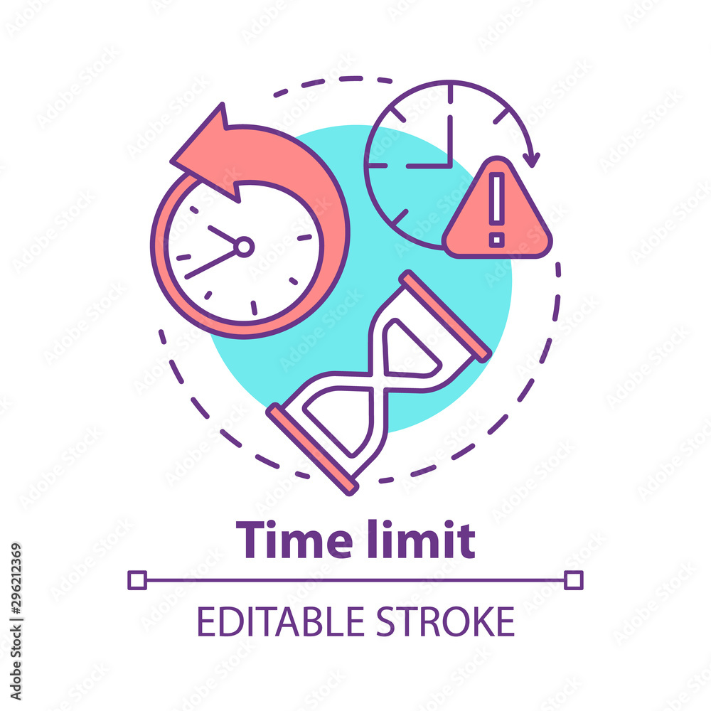 Time limit concept icon. Game timer idea thin line illustration ...