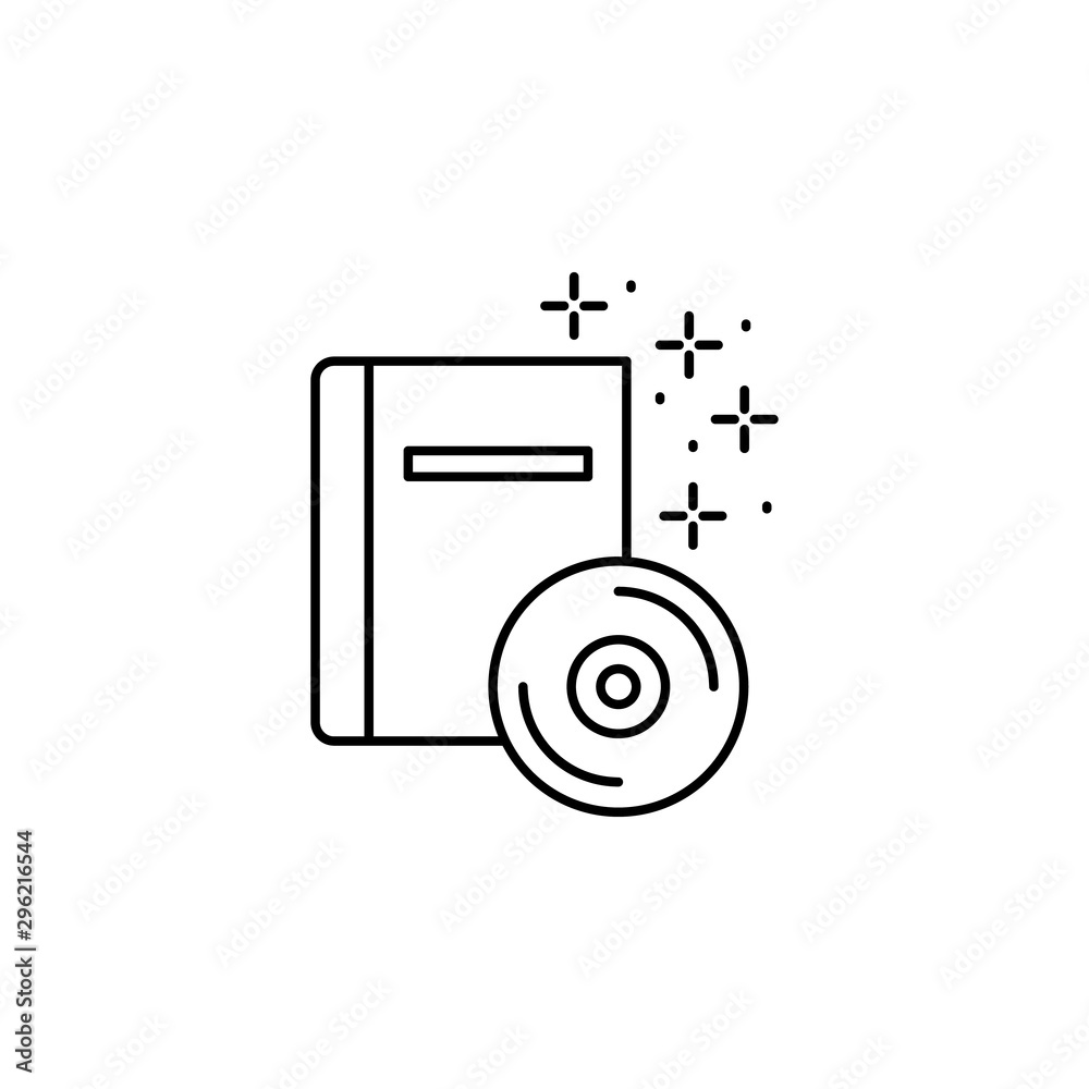 Book, disc icon. Simple line, outline vector of online educationa icons ...