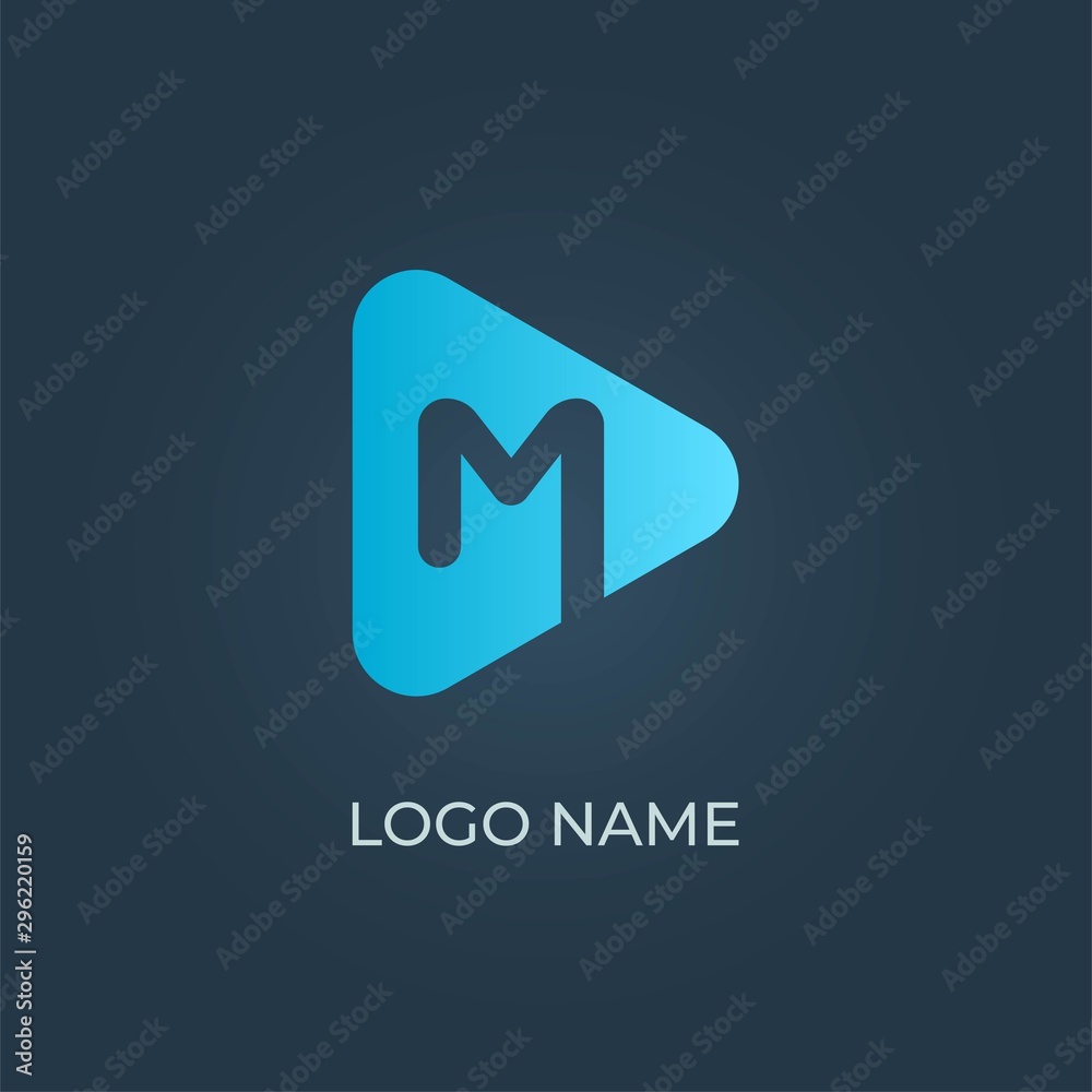 Letter "M" with triangle shape logo isolated. Vector image Stock Vector ...