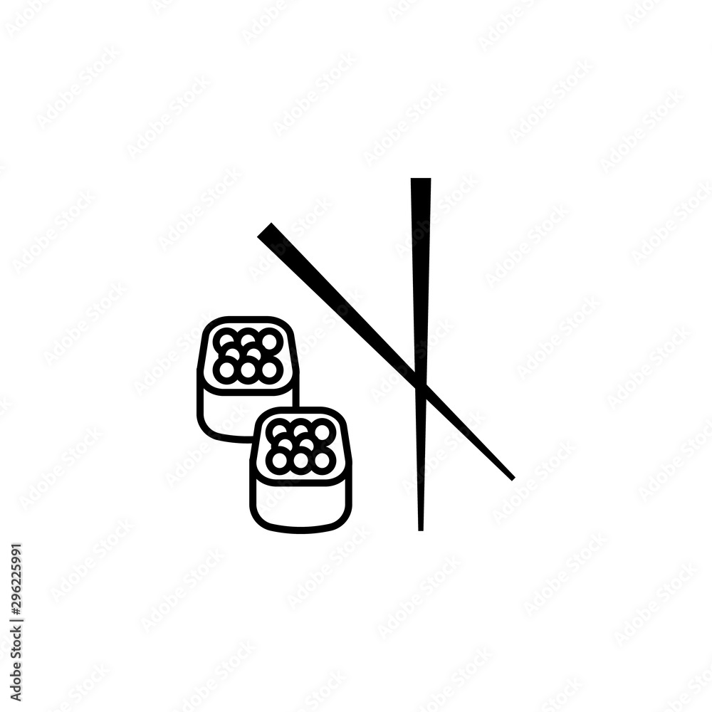 Sushi, maki, caviar, see food, hashi, fish icon. Simple line, outline ...