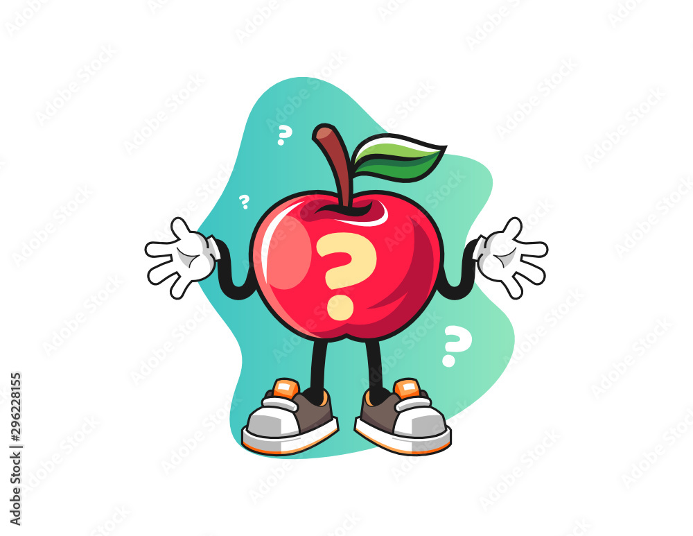 Apple confused mascot design vector. Cartoon character illustration for ...
