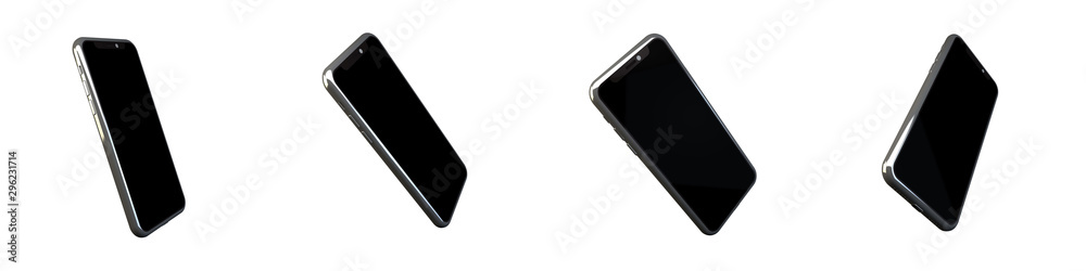 3D Illustration Realistic smartphone mockup. Cellphone frame with blank ...