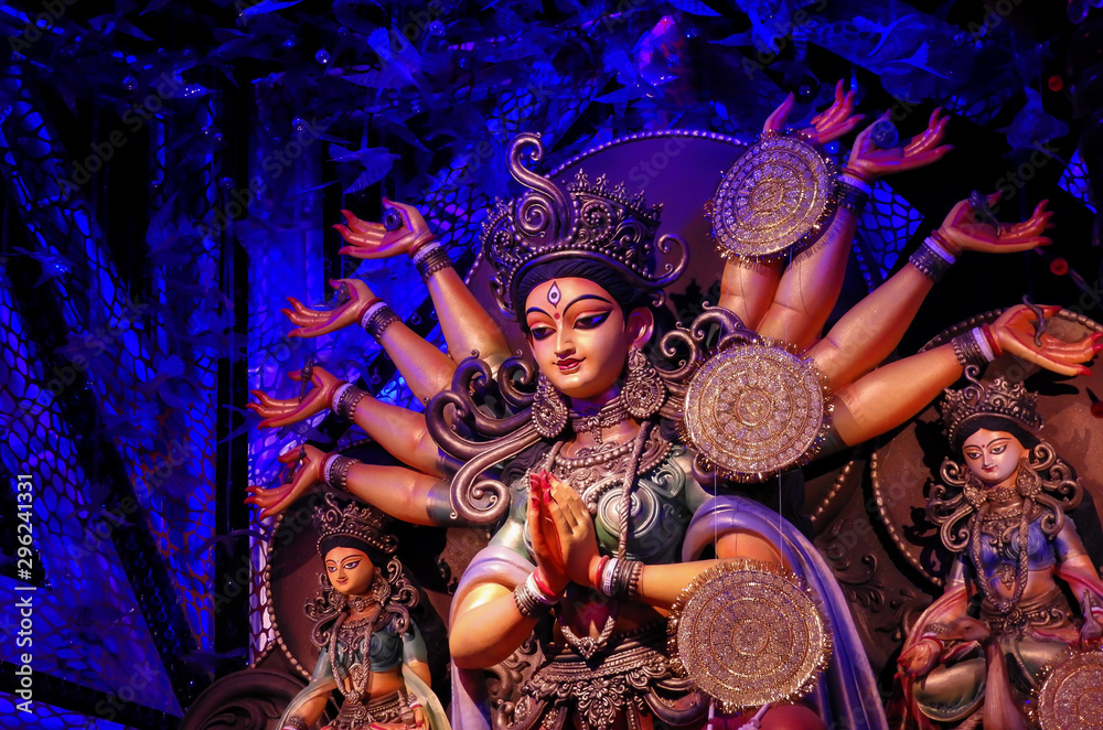 Non conventional Durga idol captured during durga Puja at Kolkata ...
