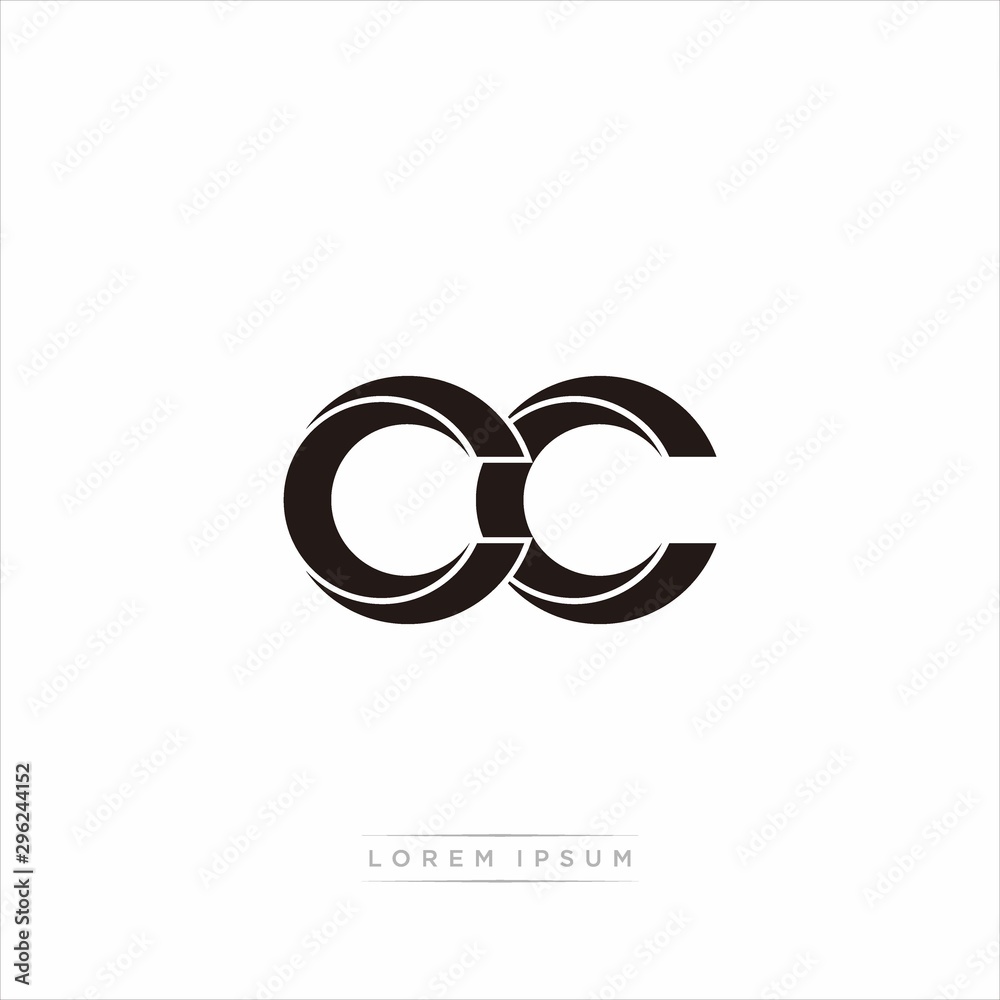 Vecteur Stock cc Initial Letter Split Lowercase Modern Monogram linked ...