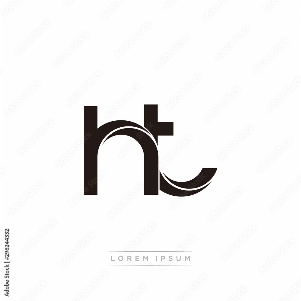ht Initial Letter Split Lowercase Modern Monogram linked outline ...