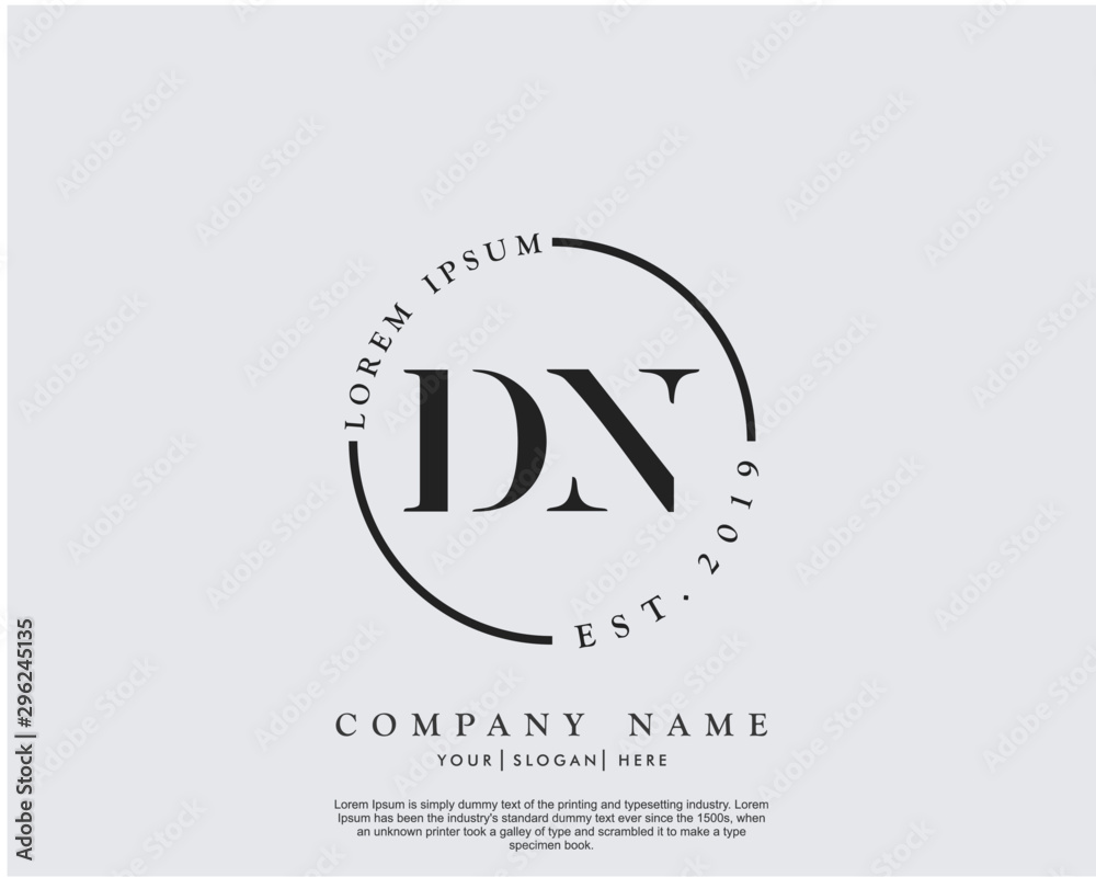 Initial letter DN beauty handwriting logo vector Stock Vector | Adobe Stock