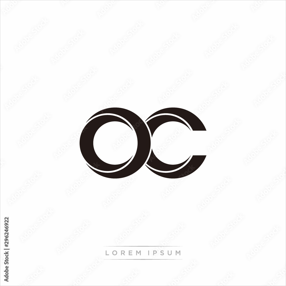 oc Initial Letter Split Lowercase Modern Monogram linked outline ...