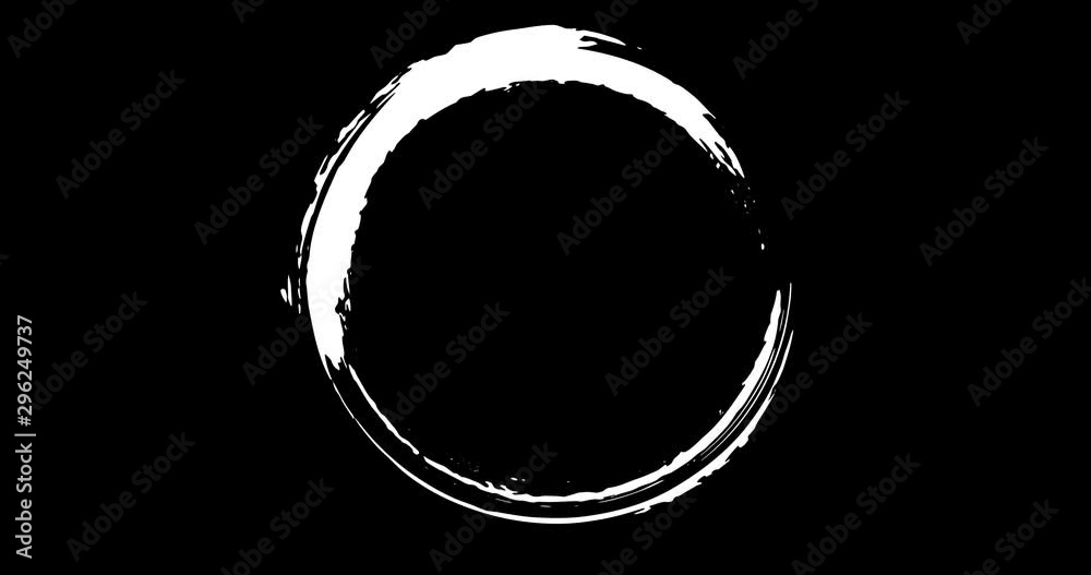 Circle paint from hand drawn brushe stroke,circle frame grunge painting ...